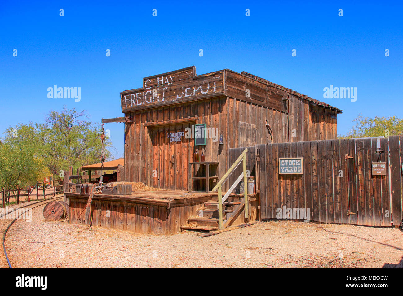 Cowboy Film set building at the Old Tucson Film Studios amusement park ...