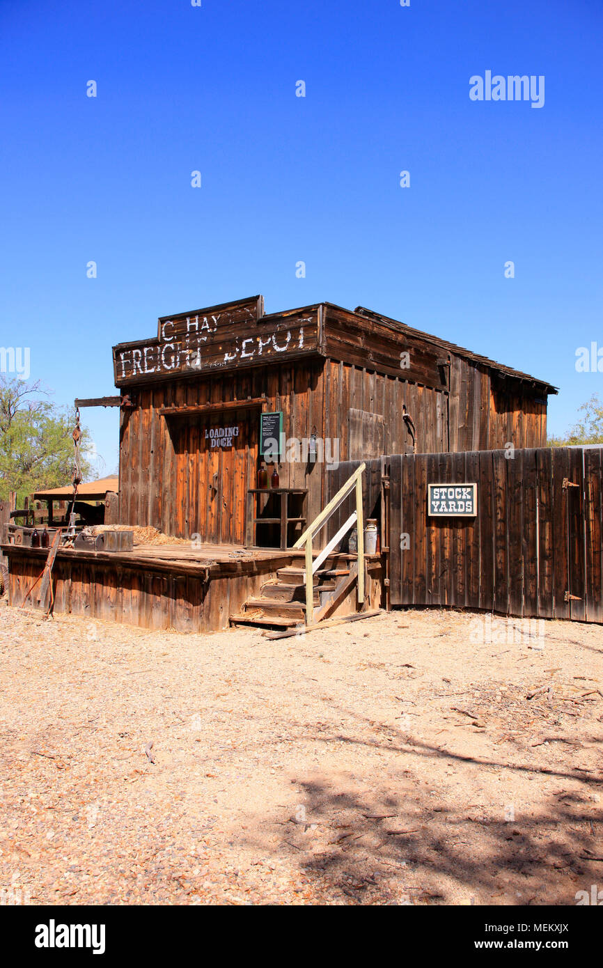 Cowboy Film set building at the Old Tucson Film Studios amusement park ...