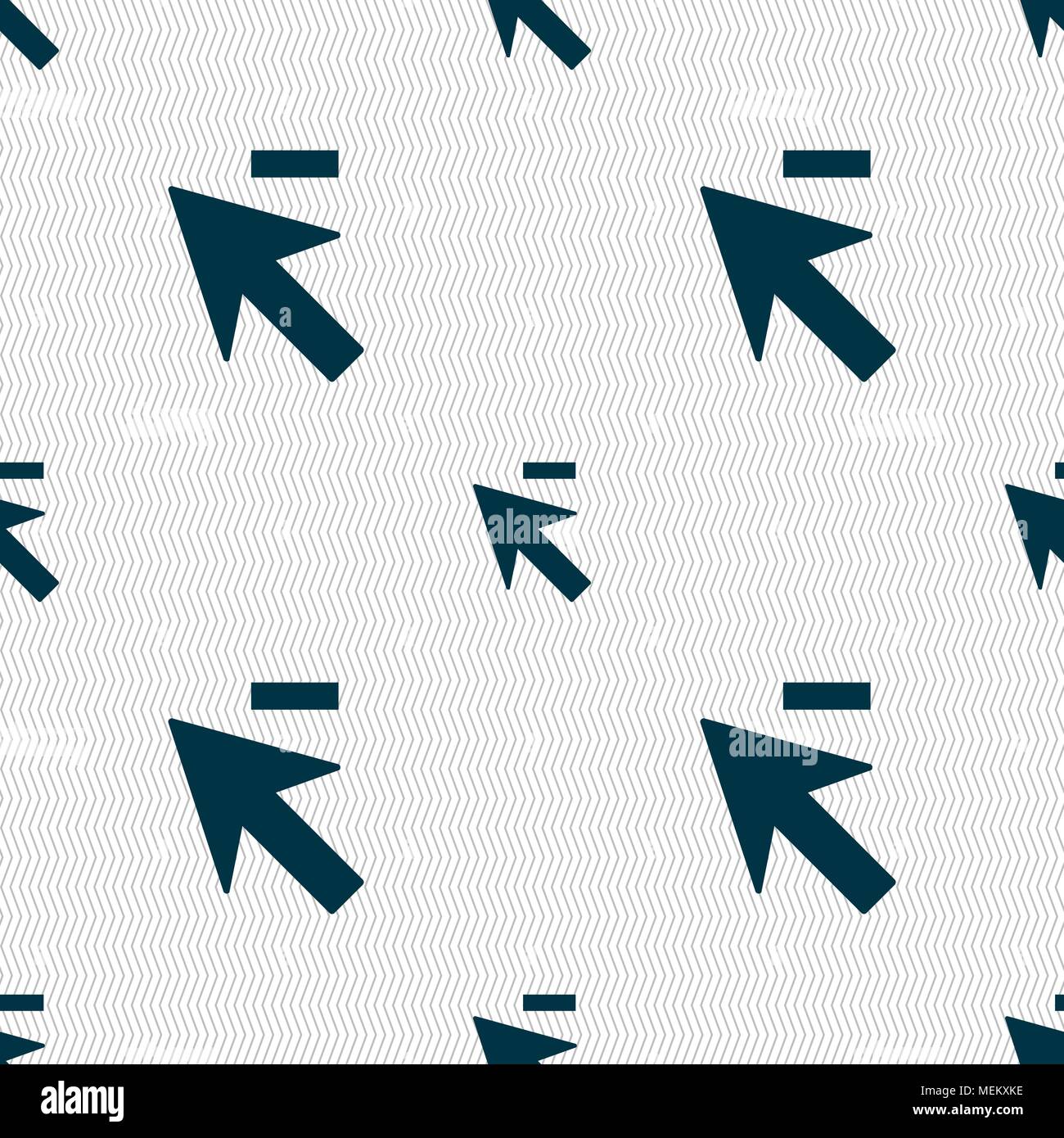 Cursor, arrow minus icon sign. Seamless abstract background with ...