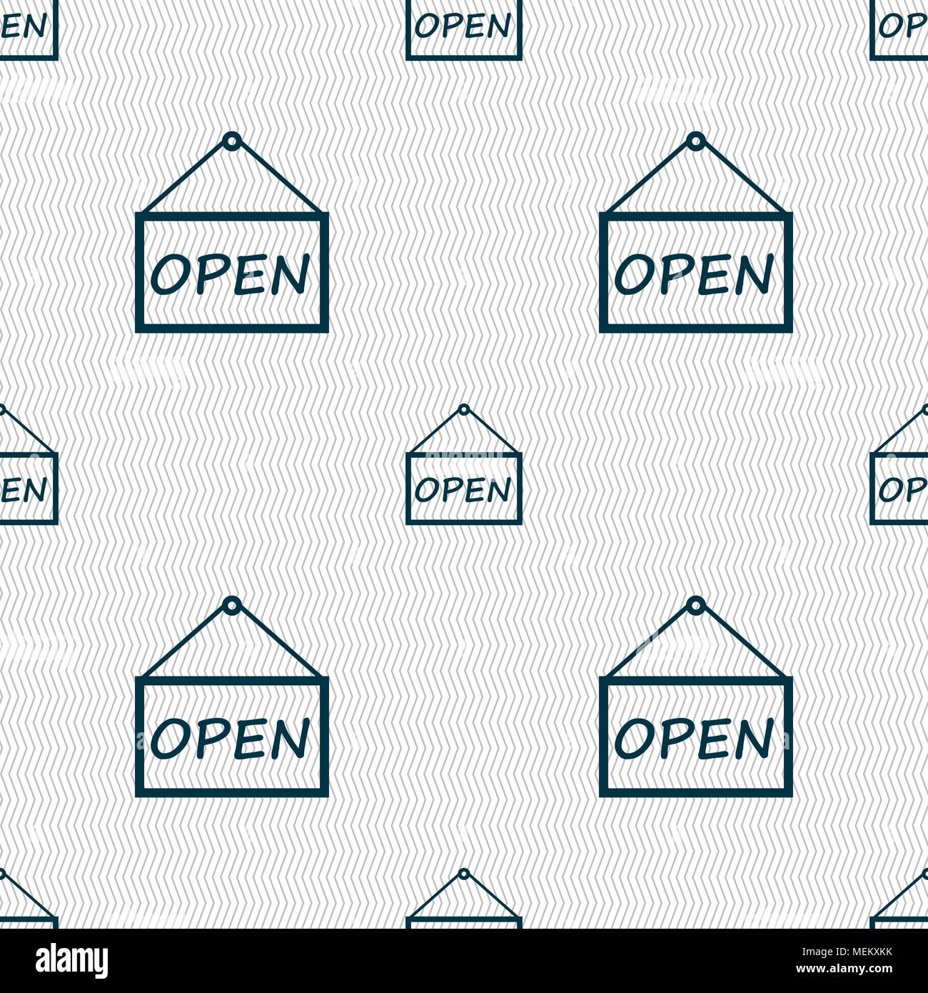 open icon sign. Seamless abstract background with geometric shapes ...