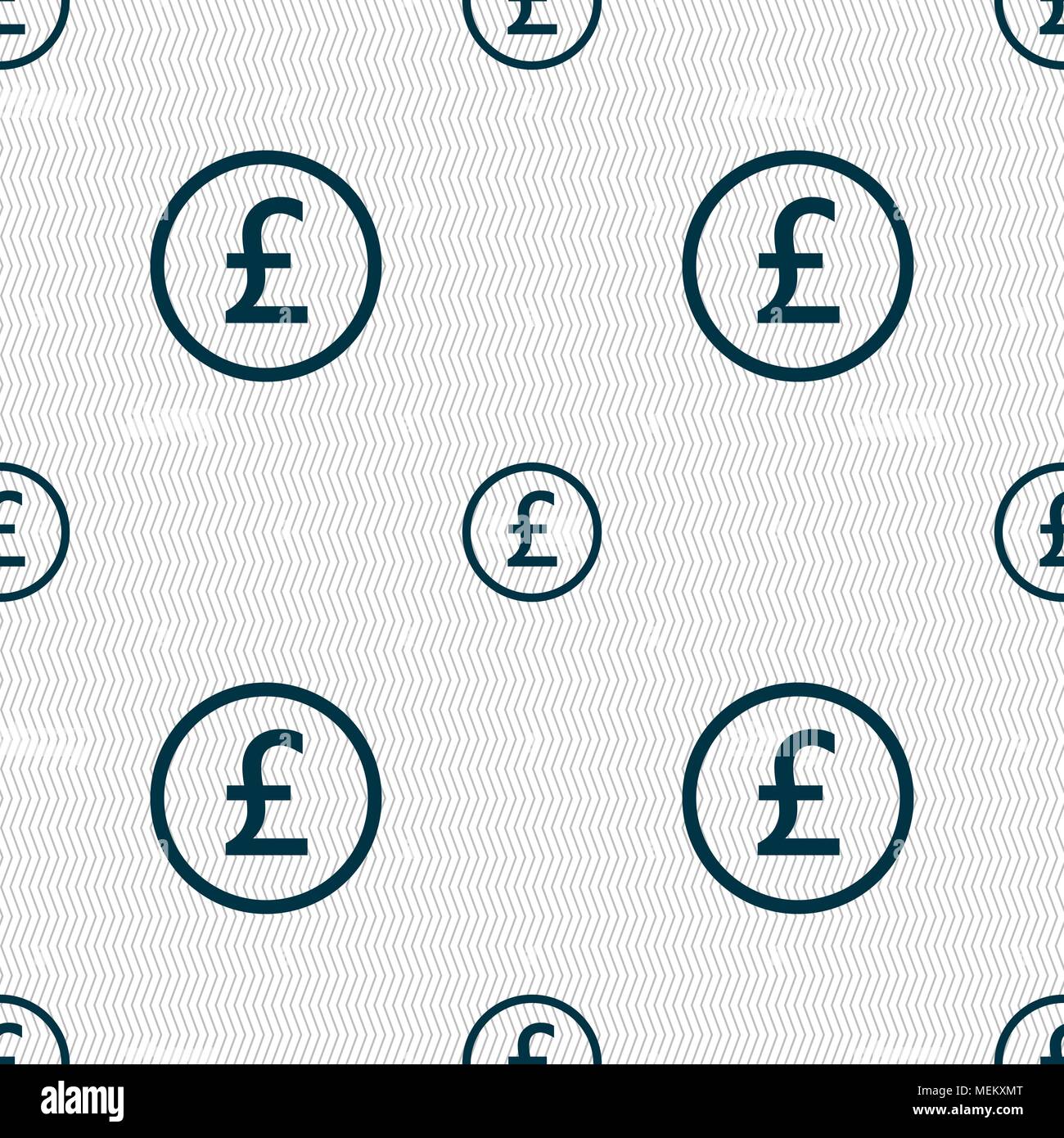 Pound sterling icon sign. Seamless abstract background with geometric ...