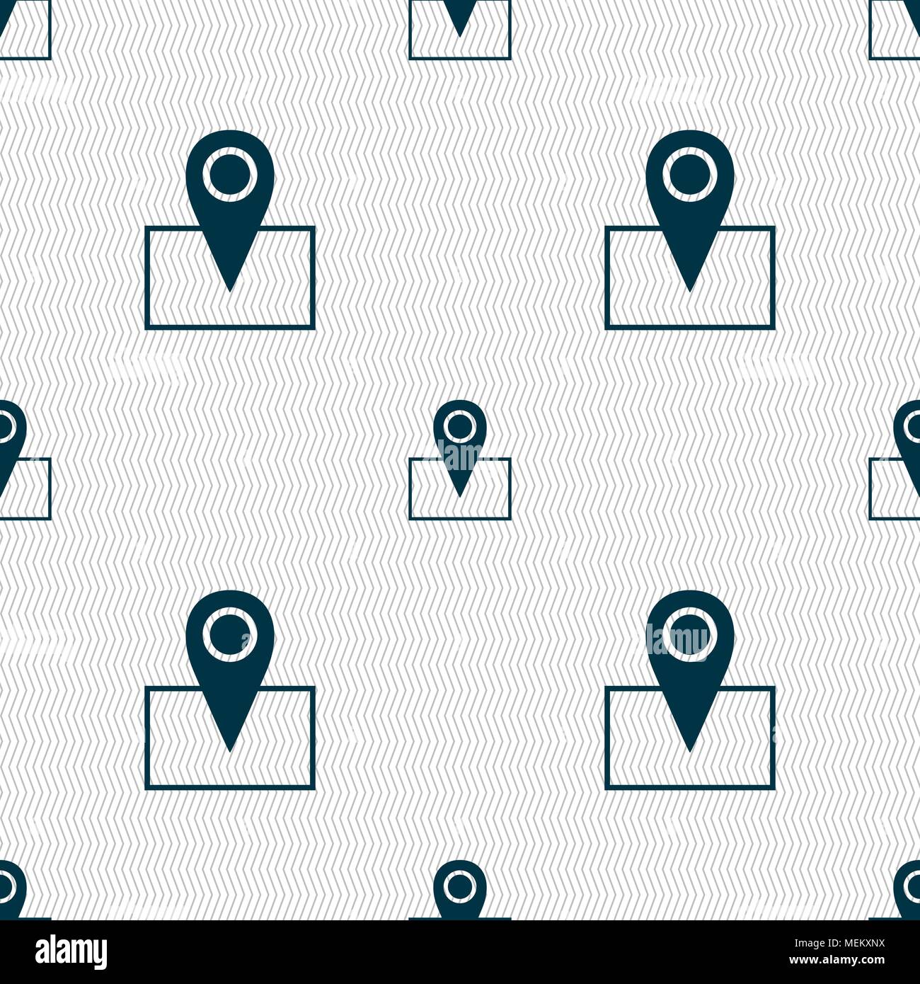 Map pointer icon sign. Seamless abstract background with geometric ...