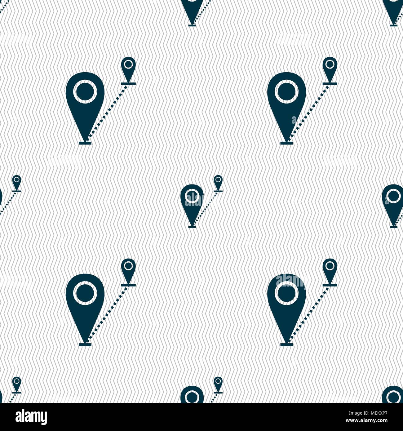 Map pointer icon sign. Seamless abstract background with geometric ...