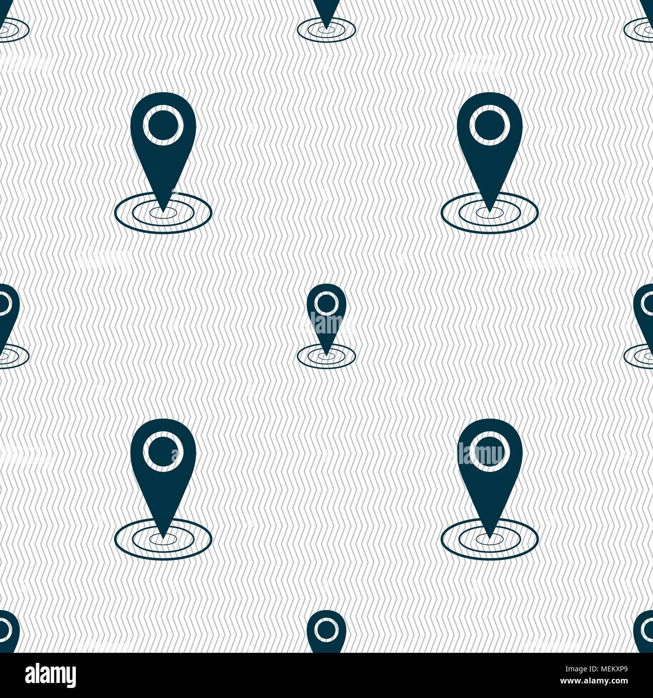Map pointer icon sign. Seamless abstract background with geometric ...