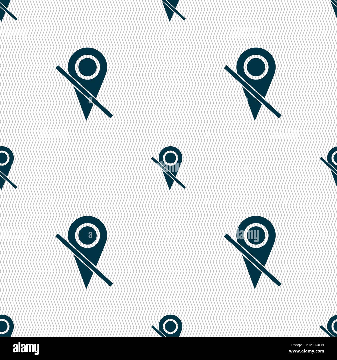 Map pointer icon sign. Seamless abstract background with geometric shapes. Vector illustration ...