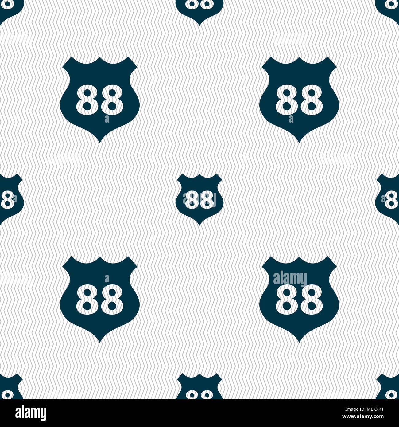 Route 88 highway icon sign. Seamless abstract background with geometric ...