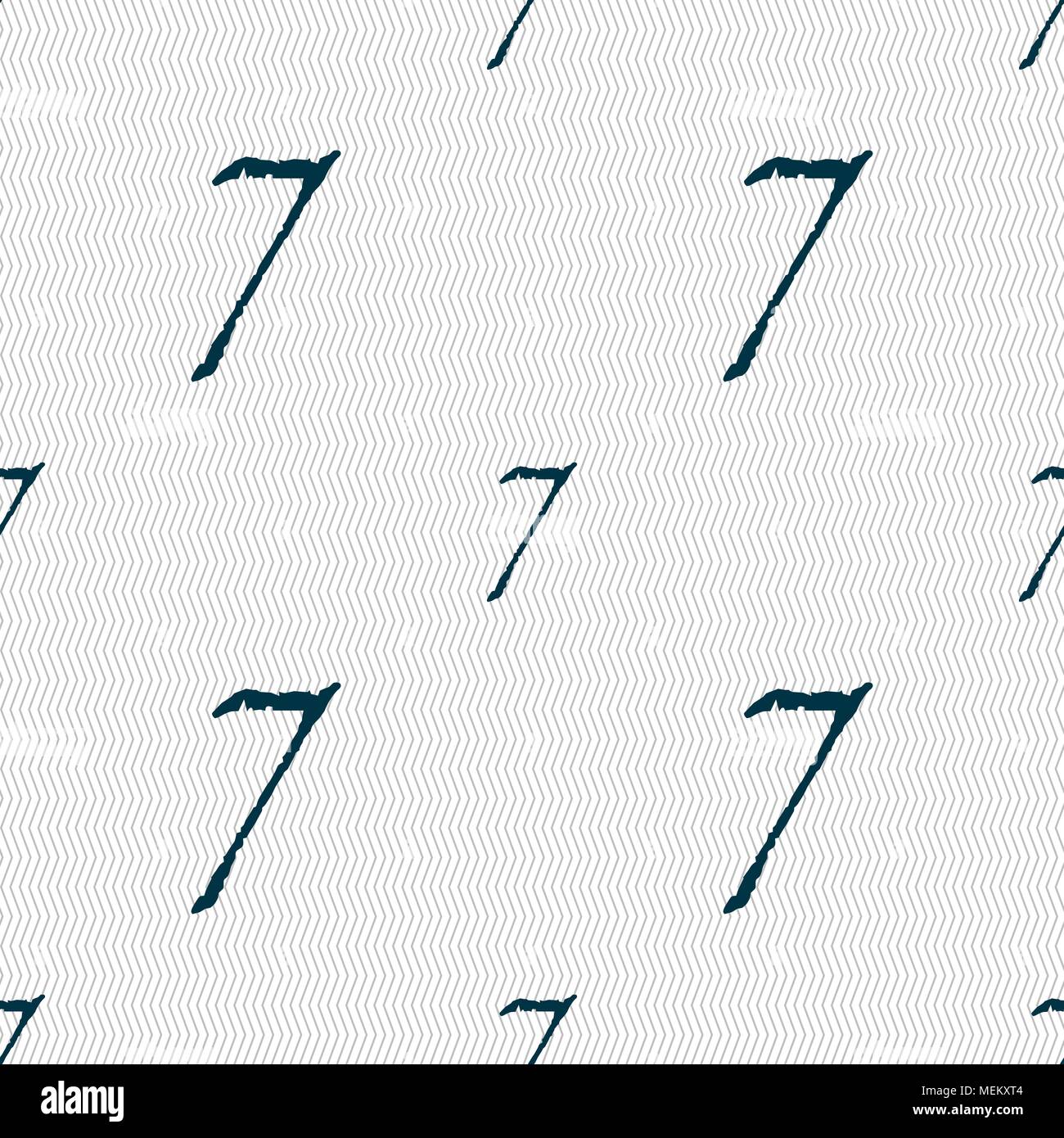 number seven icon sign. Seamless abstract background with geometric ...