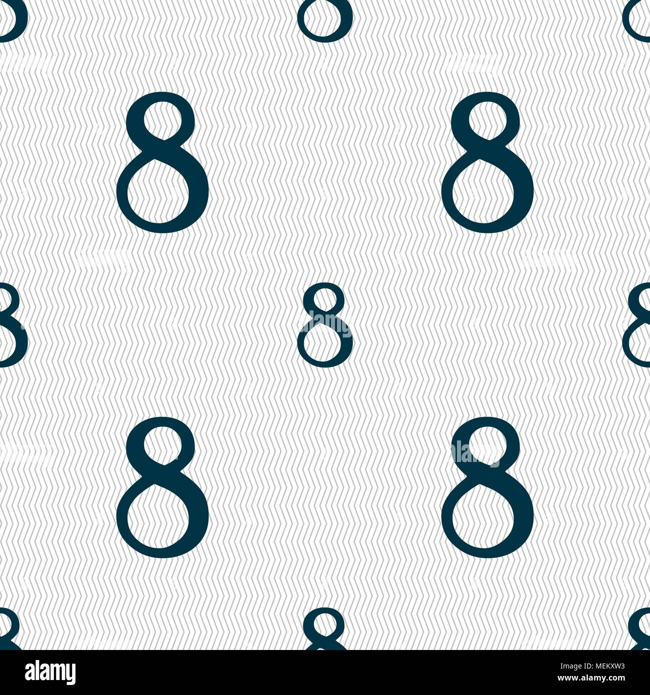 number Eight icon sign. Seamless abstract background with geometric ...
