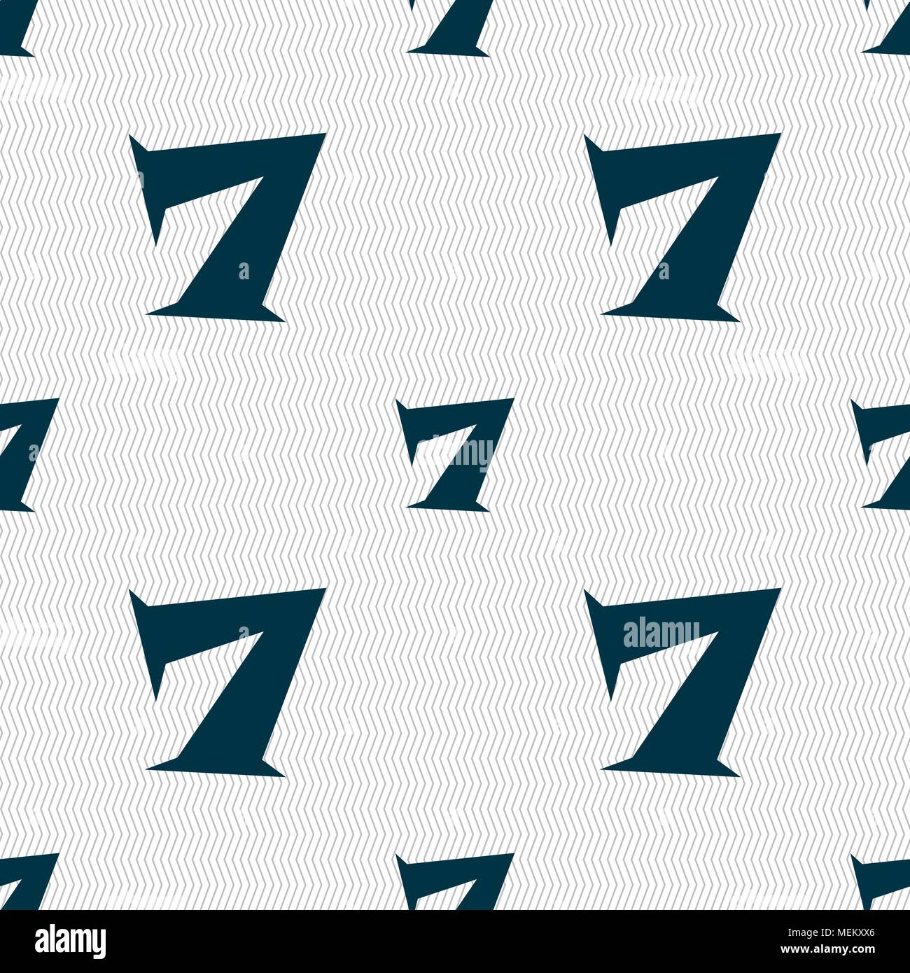number seven icon sign. Seamless abstract background with geometric ...