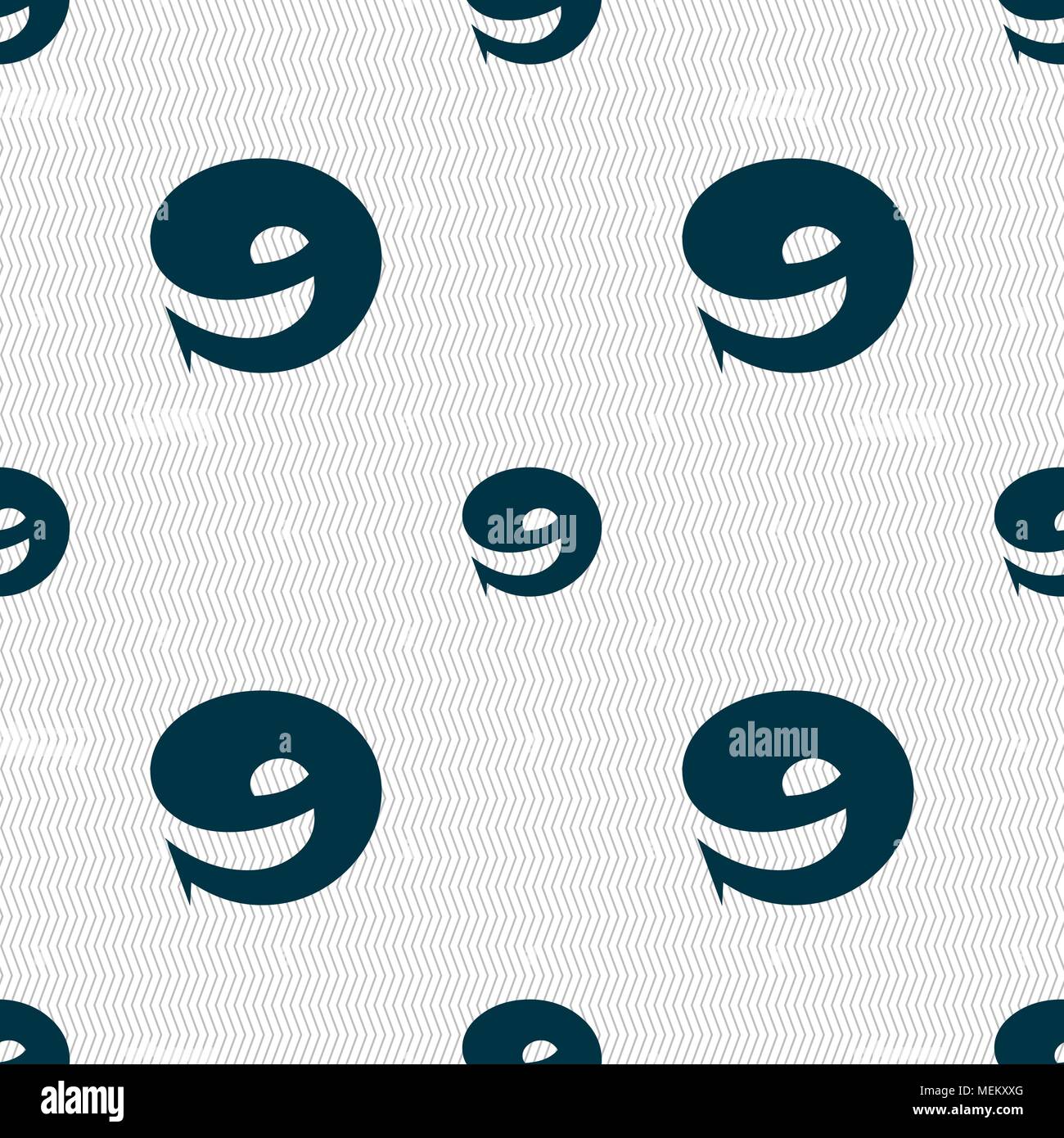 number Nine icon sign. Seamless abstract background with geometric ...