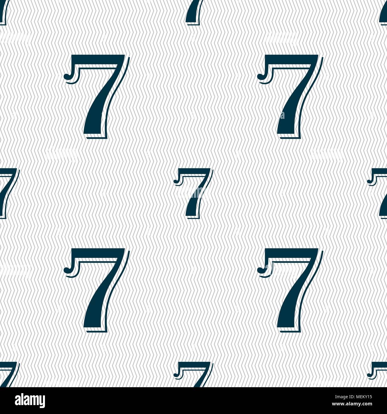 number seven icon sign. Seamless abstract background with geometric ...