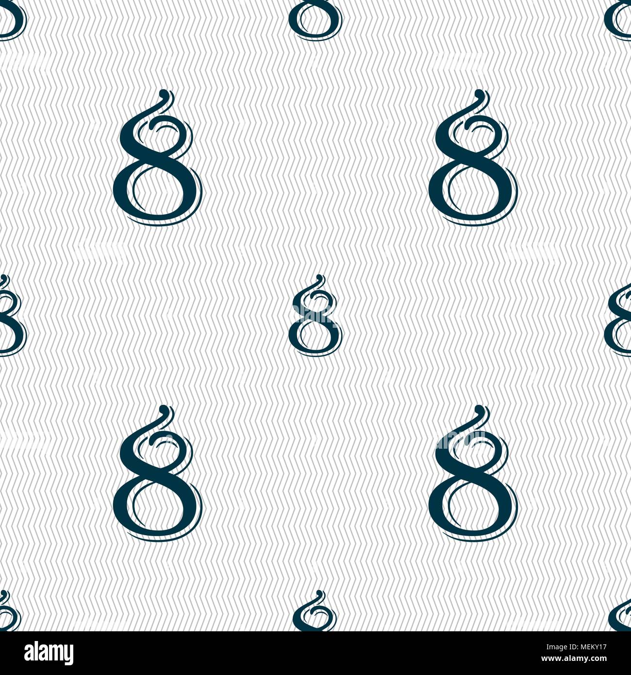number Eight icon sign. Seamless abstract background with geometric ...