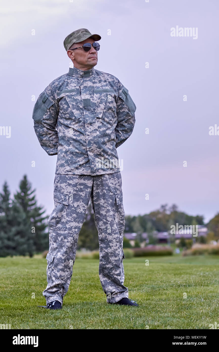 Shot of masculine military army commander Stock Photo - Alamy