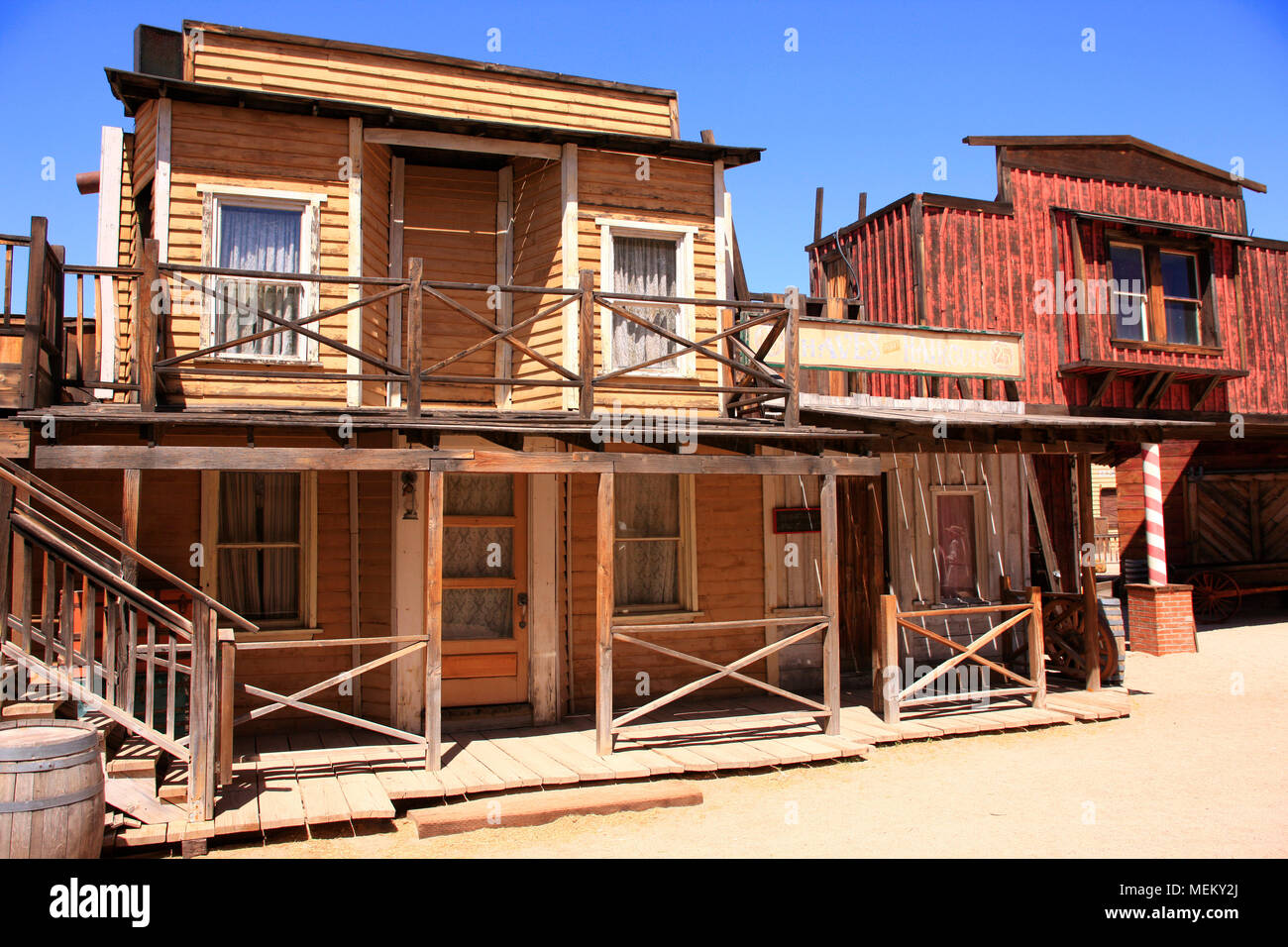 Cowboy Film set building at the Old Tucson Film Studios amusement park ...