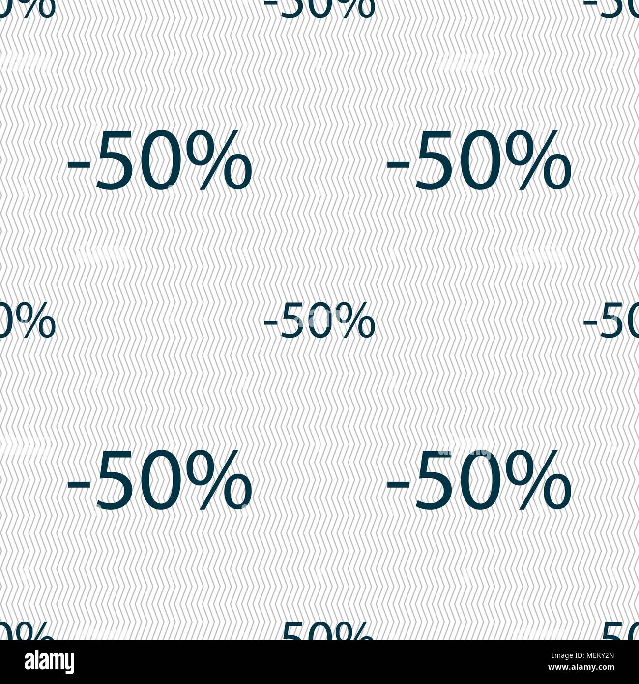 50 percent discount sign icon. Sale symbol. Special offer label ...