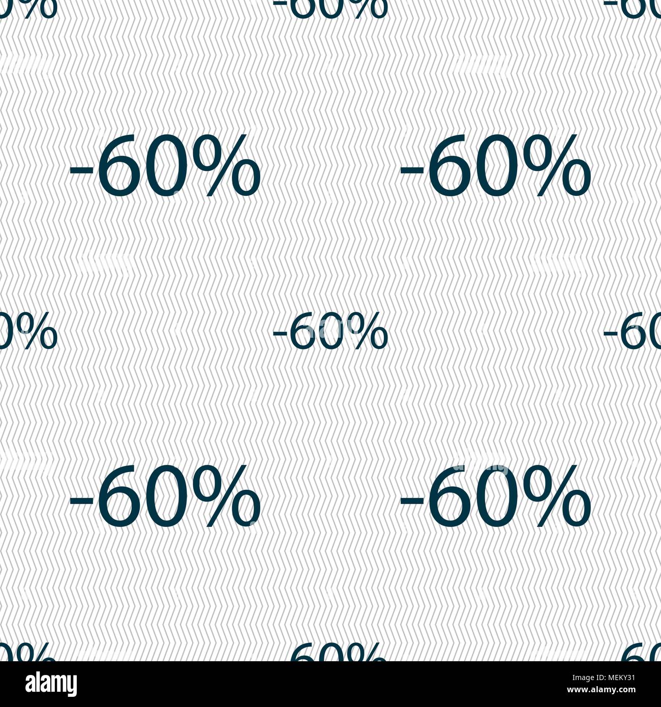 60 percent discount sign icon. Sale symbol. Special offer label ...