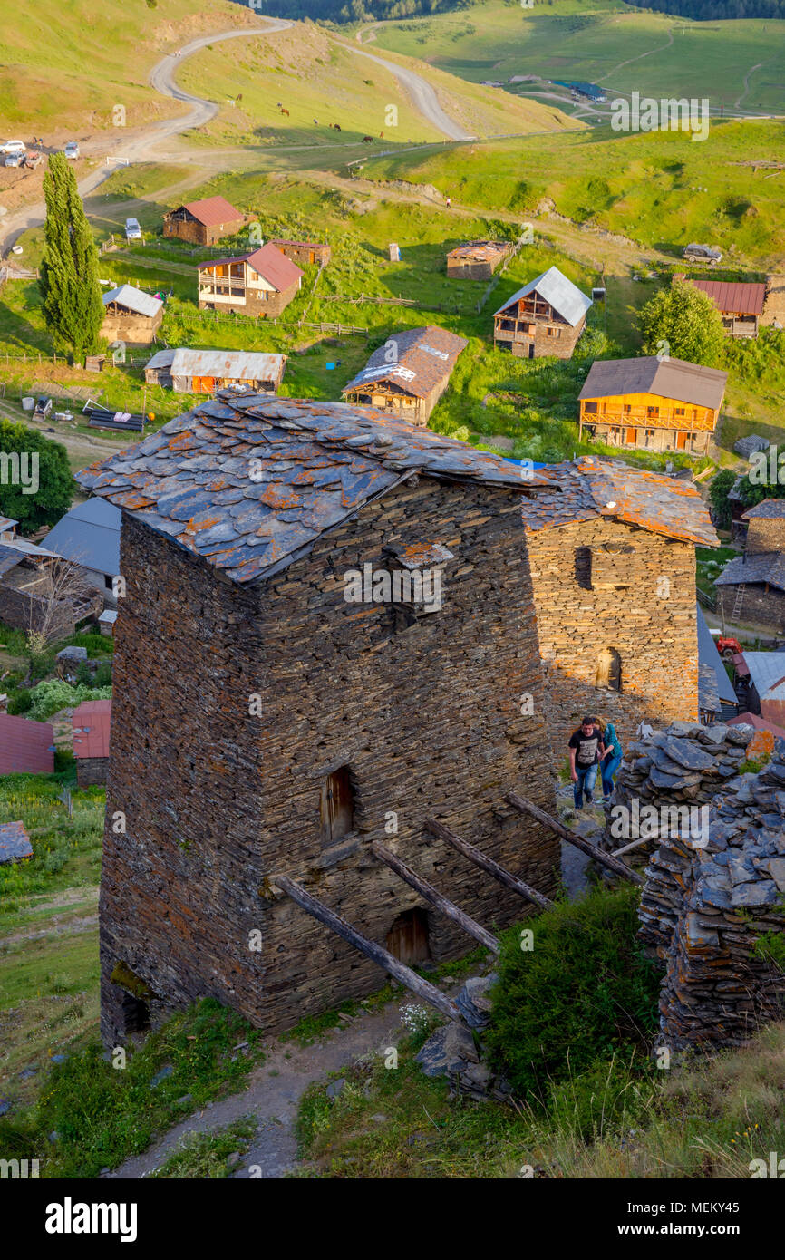 Old towers in Omalo, Tusheti national park, Georgia Stock Photo - Alamy