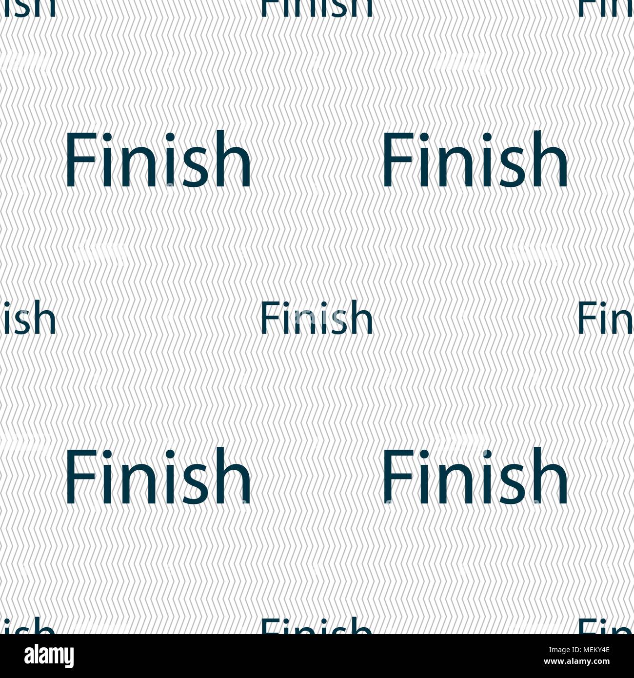 Finish sign icon. Power button. Seamless abstract background with ...