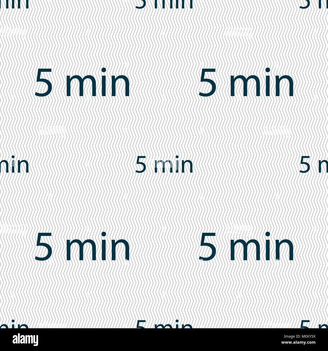 5 minutes sign icon. Seamless abstract background with geometric shapes ...