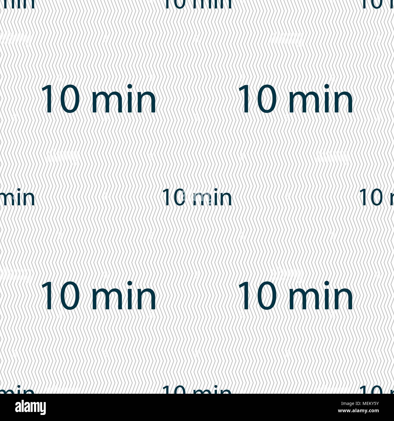 10 minutes sign icon. Seamless abstract background with geometric ...
