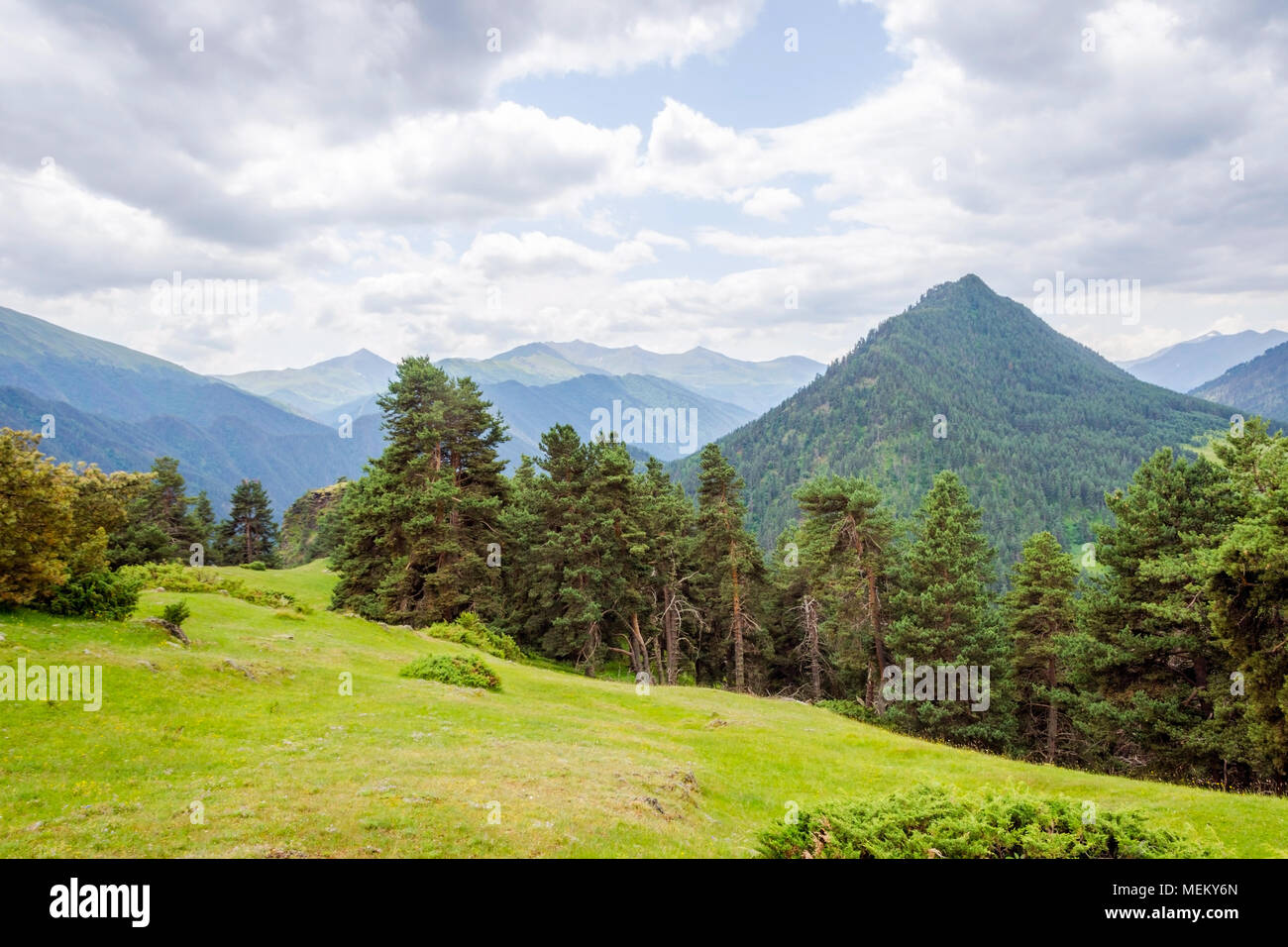 Landscape and mountains in Tusheti national park, Georgia Stock Photo ...