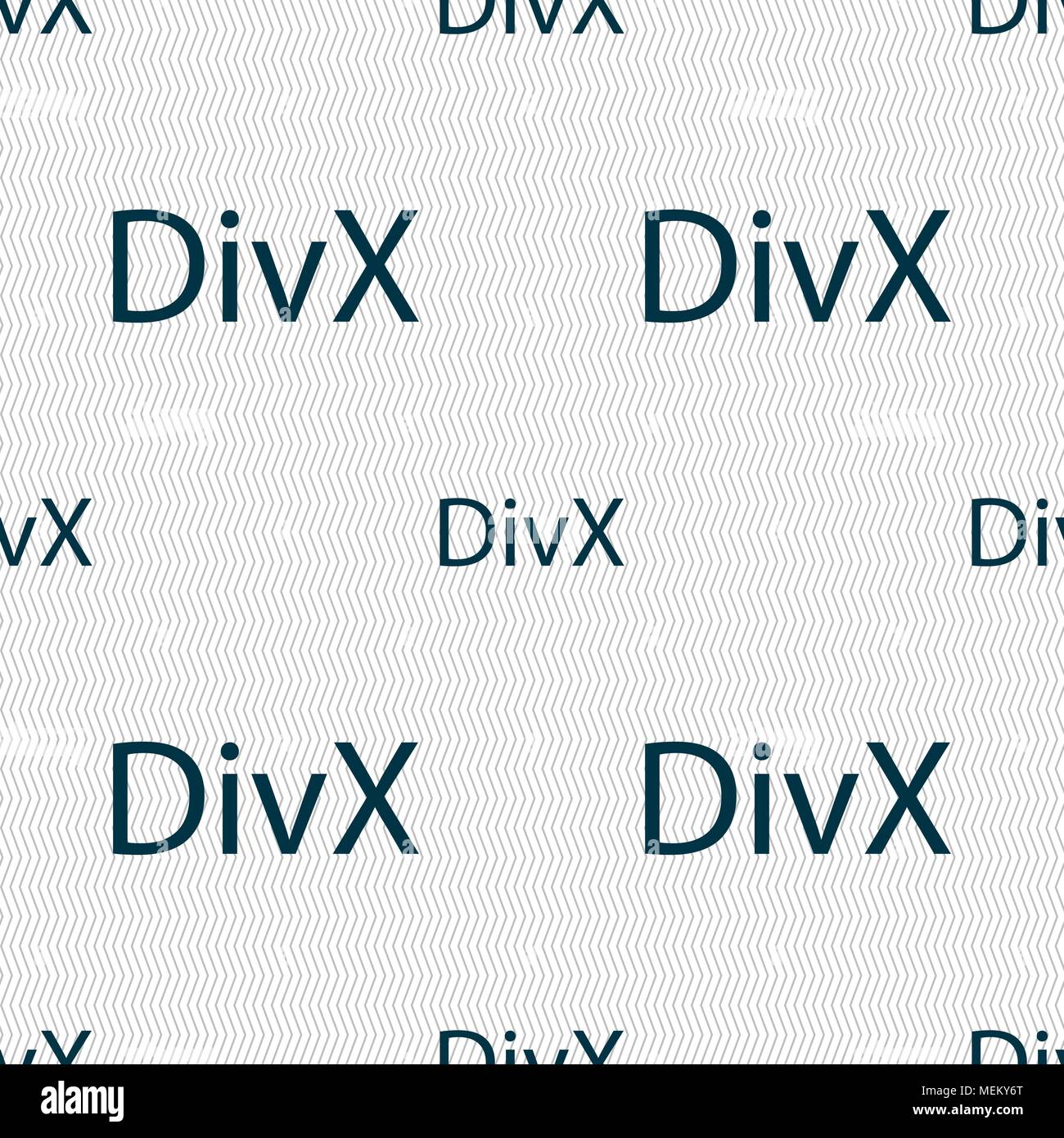 DivX video format sign icon. symbol. Seamless abstract background with ...