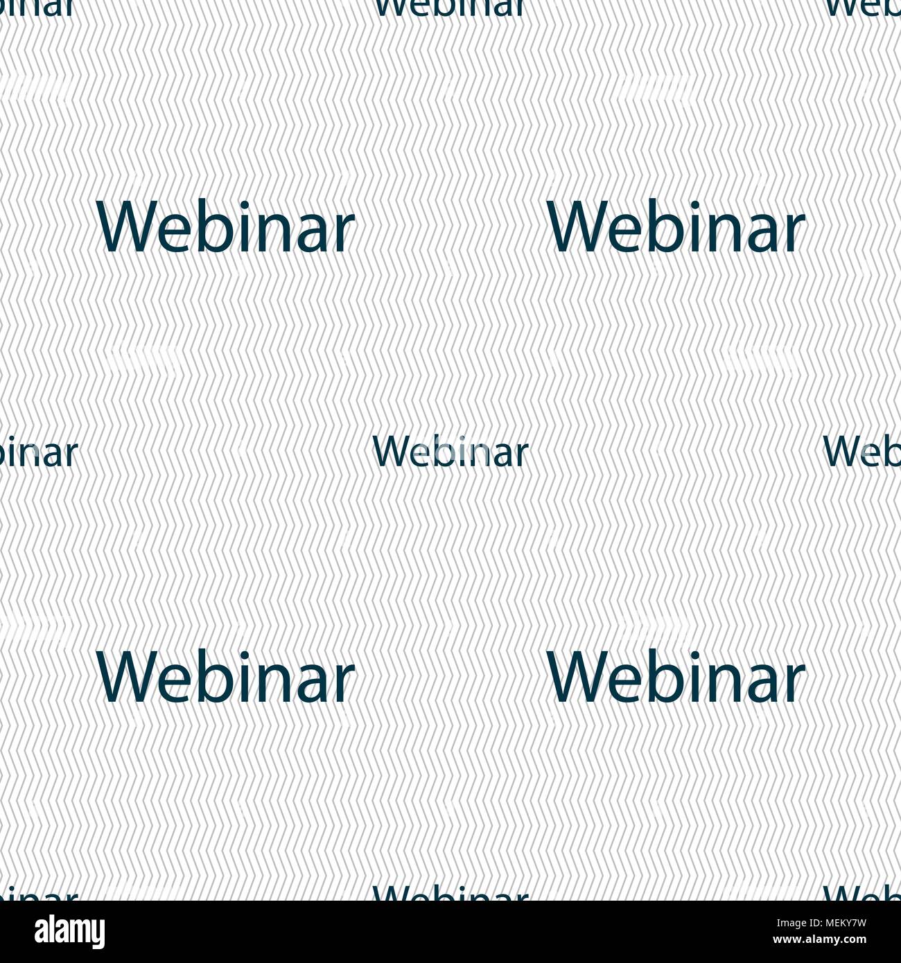 Webinar web camera sign icon. Online Web-study symbol. Seamless ...