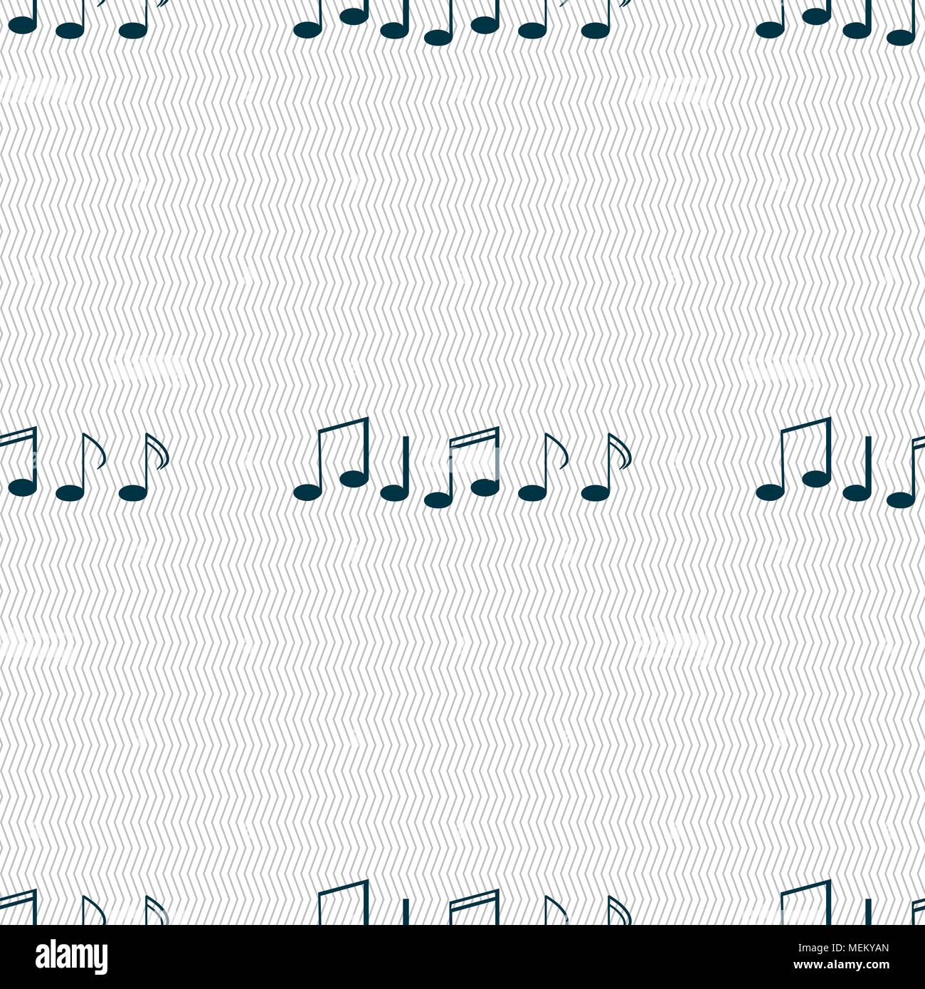 Music note sign icon. Musical symbol. Seamless abstract background with ...
