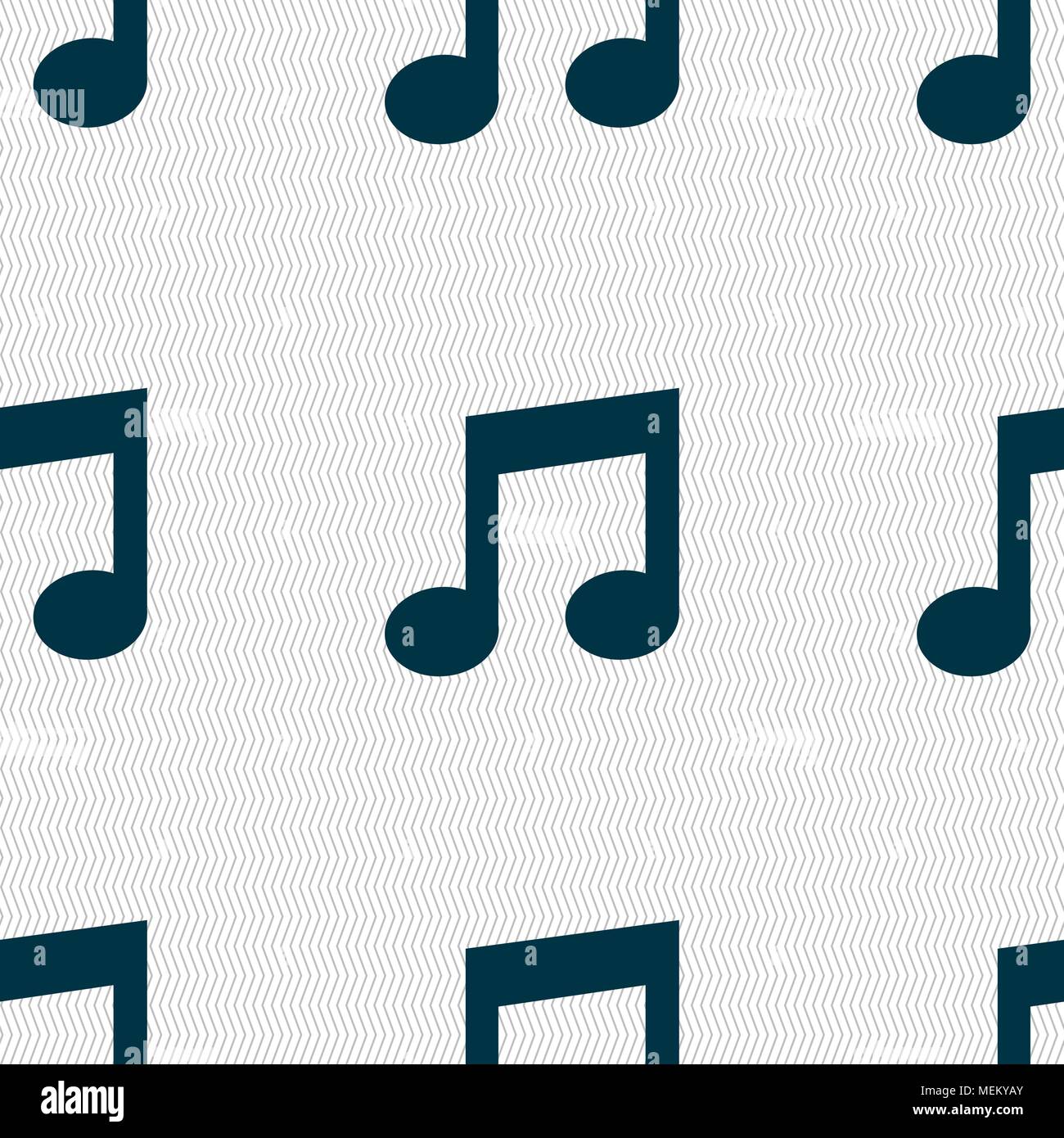 Music note sign icon. Musical symbol. Seamless abstract background with ...
