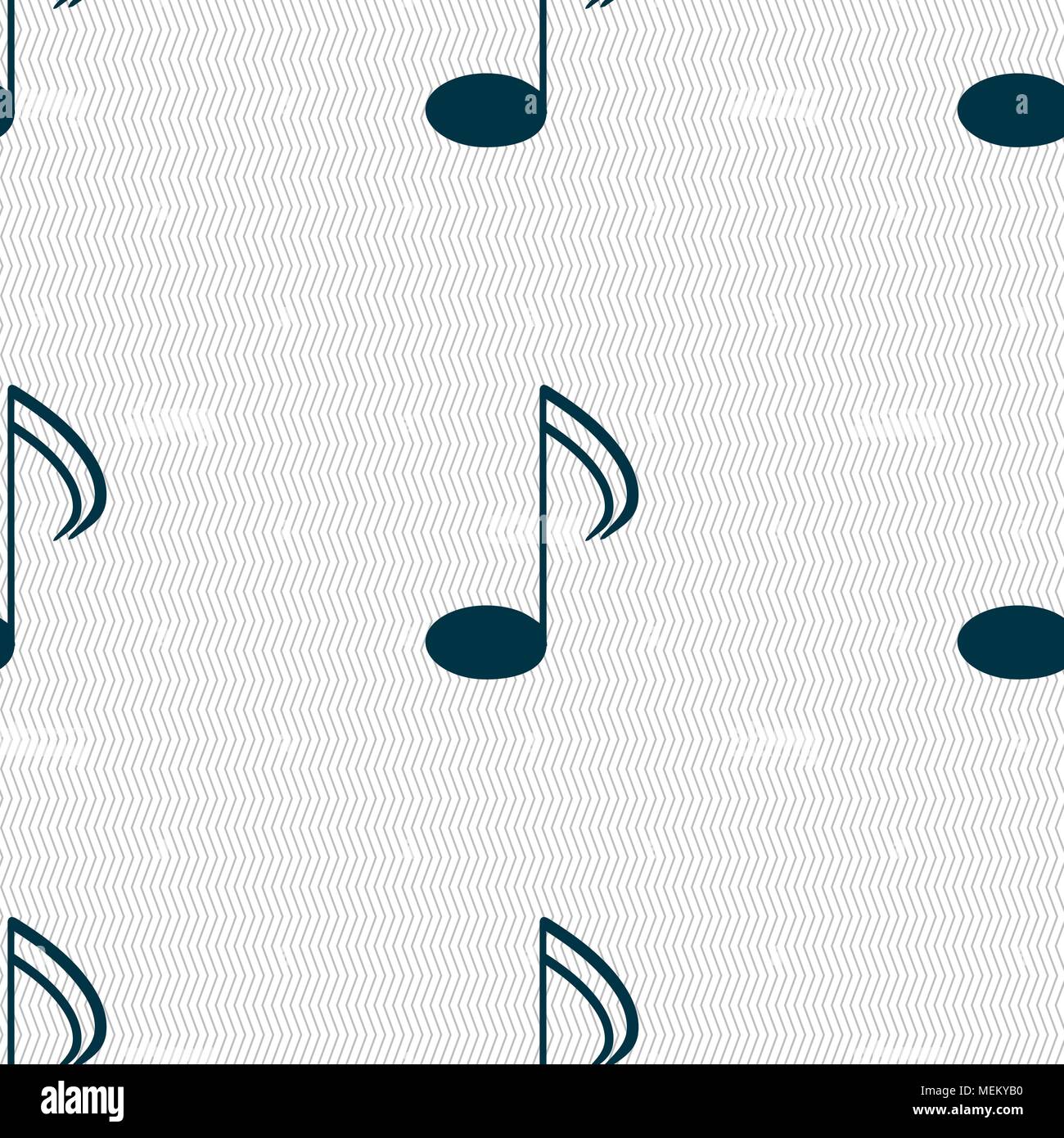 Music note sign icon. Musical symbol. Seamless abstract background with ...