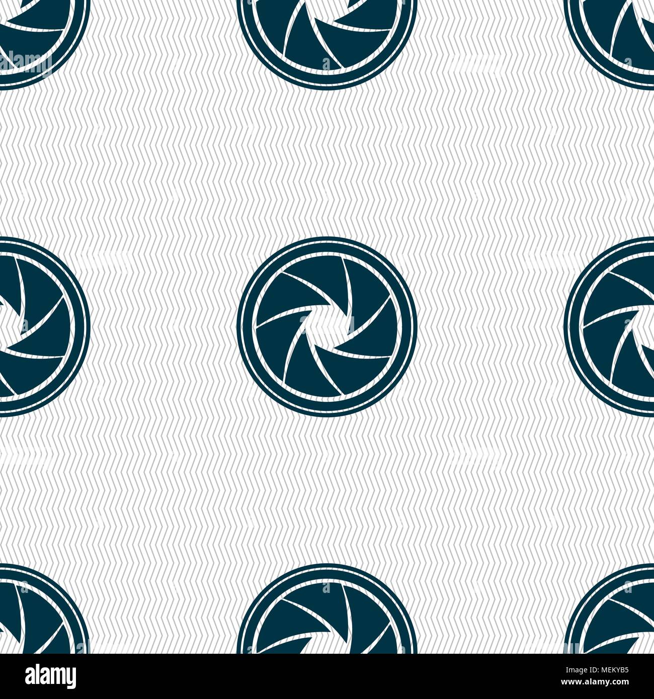 diaphragm icon. Aperture sign. Seamless abstract background with ...