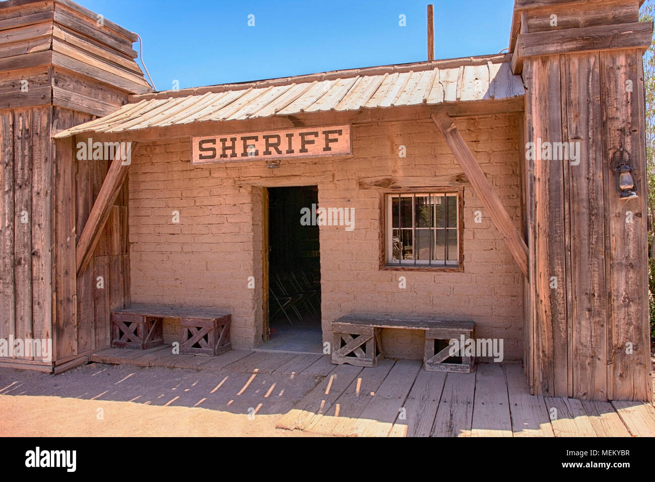 Sheriff's office building at the Old Tucson Film Studios amusement park ...