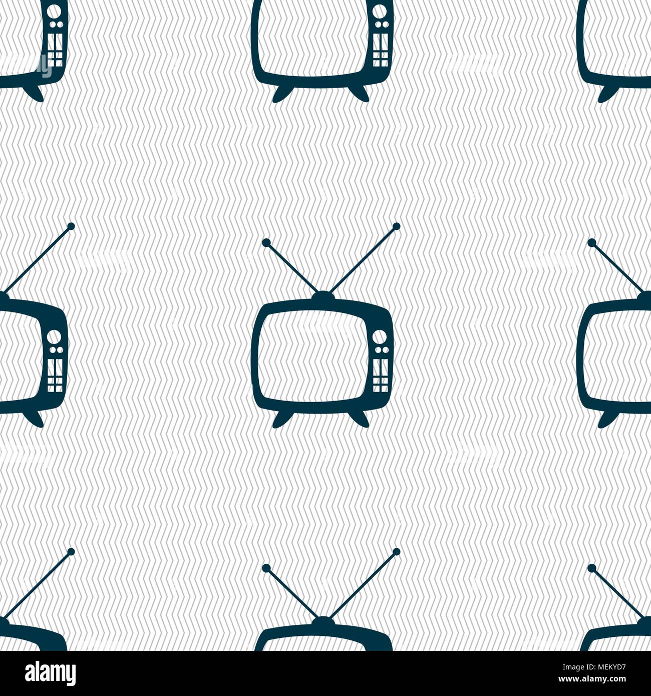 Retro TV mode sign icon. Television set symbol. Seamless abstract ...