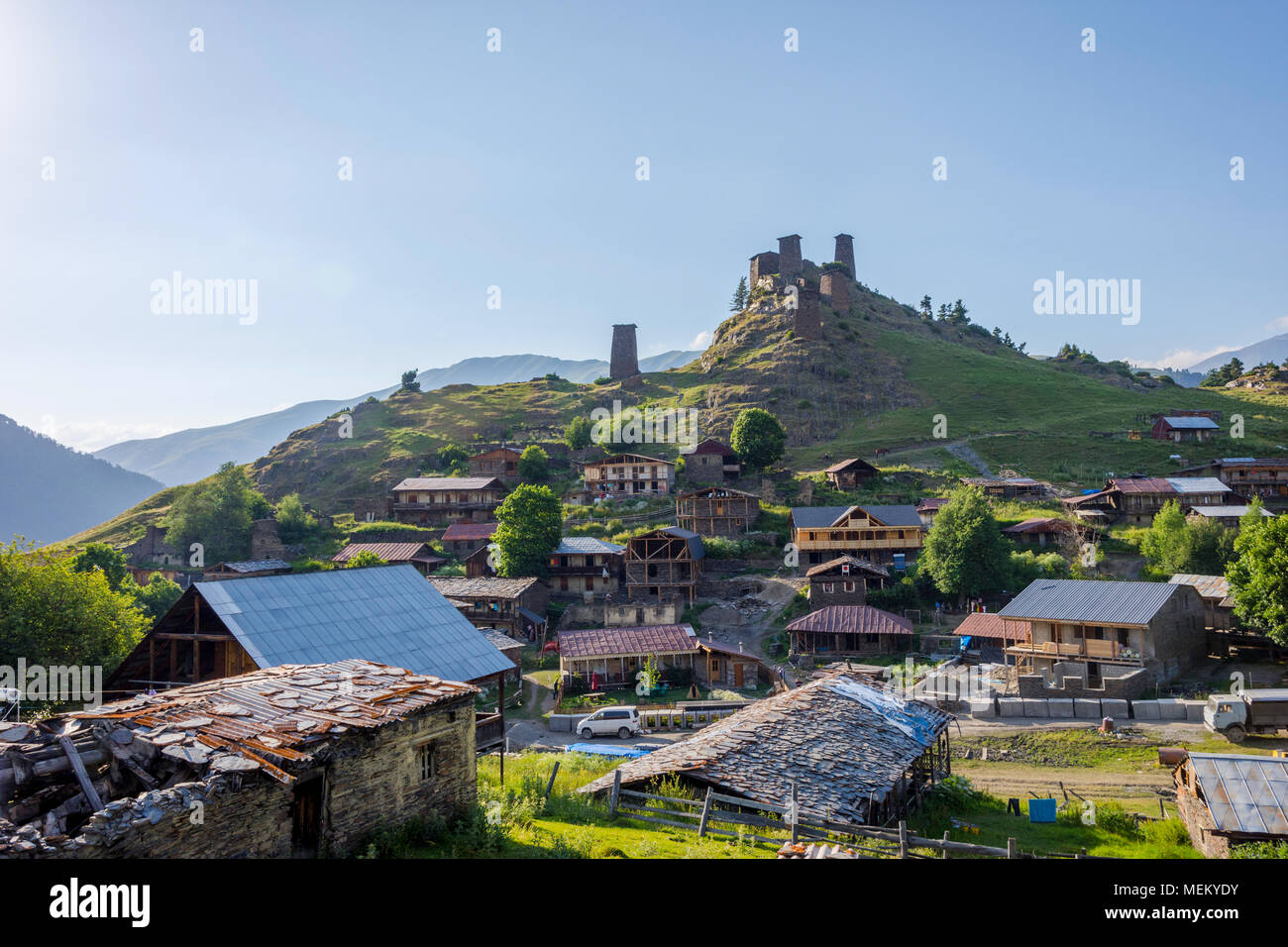 Upper omalo village hi-res stock photography and images - Alamy