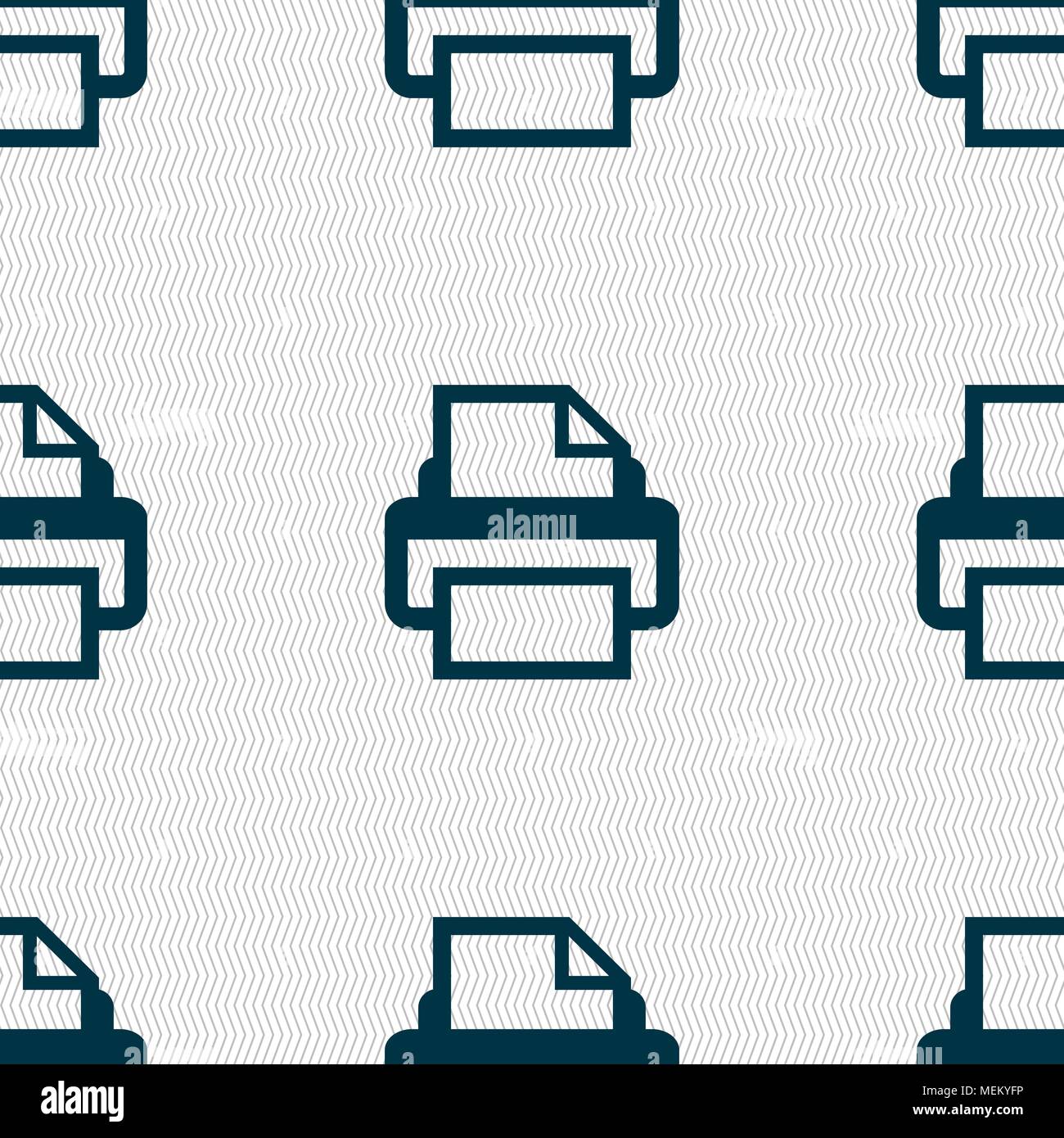 Print sign icon. Printing symbol. Seamless abstract background with ...