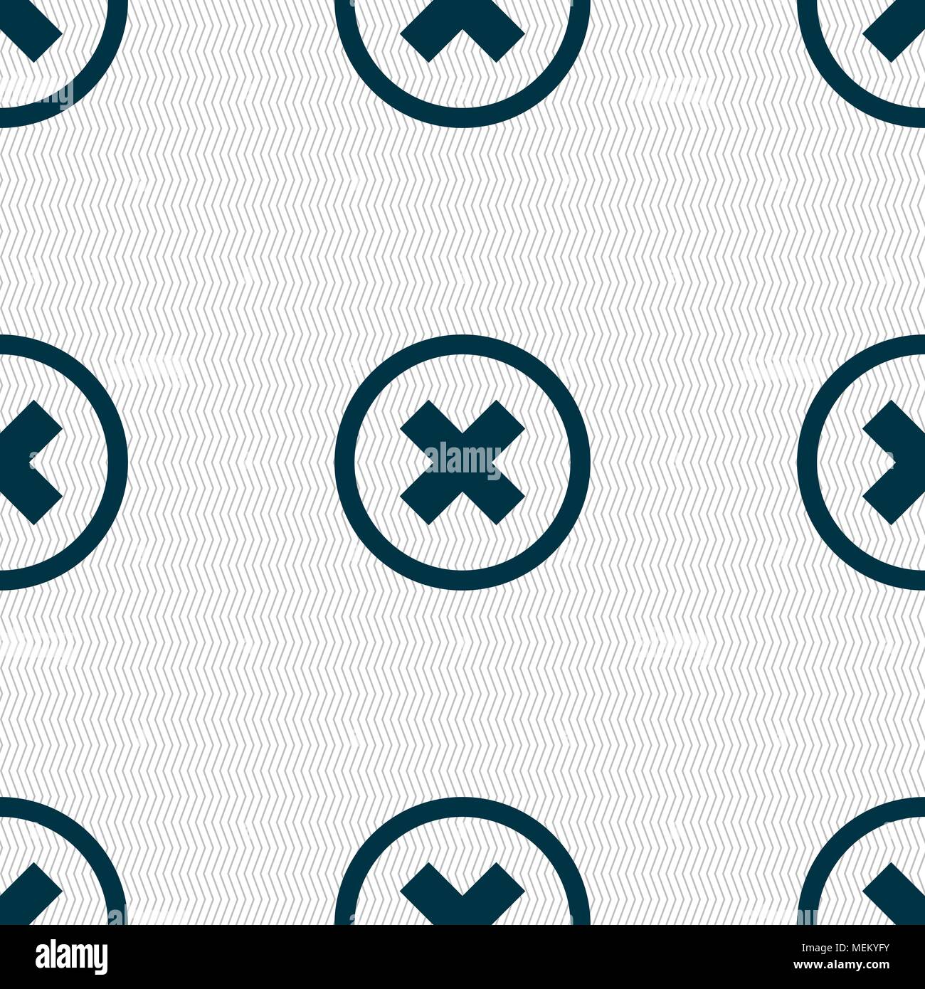 Cancel icon. no sign. Seamless abstract background with geometric ...