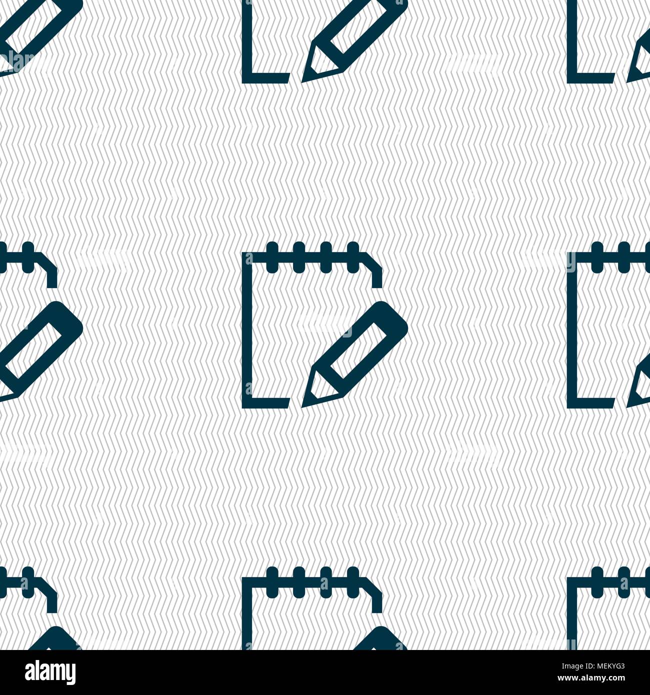 Edit document sign icon. Seamless abstract background with geometric ...