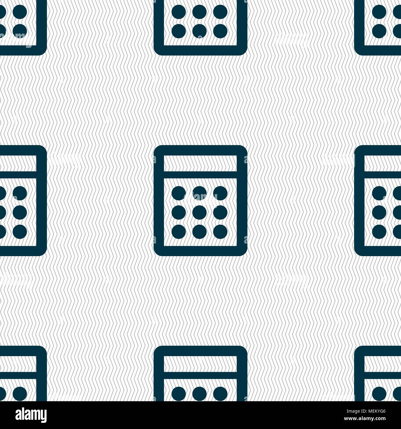 Calculator sign icon. Bookkeeping symbol. Seamless abstract background ...