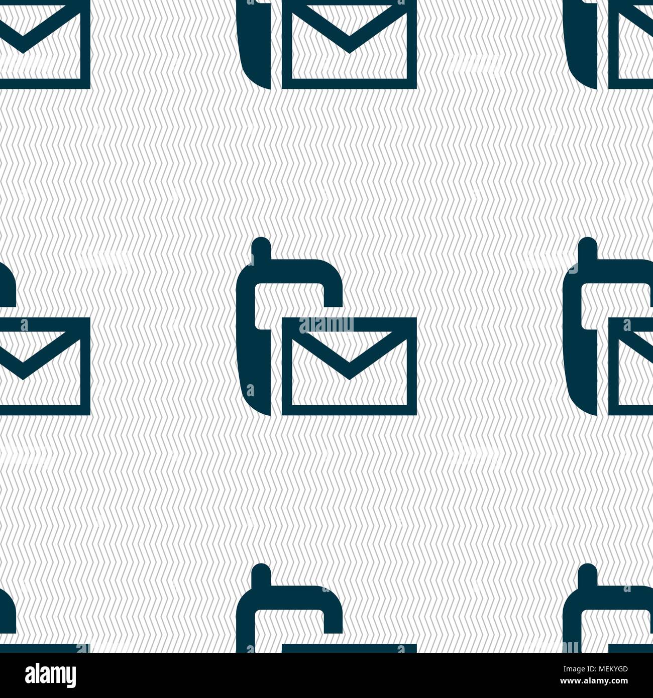 Mail icon. Envelope symbol. Message sms sign. Seamless abstract ...