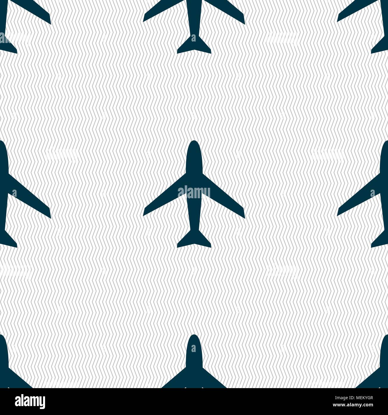 Airplane sign. Plane symbol. Travel icon. Flight flat label. Seamless ...