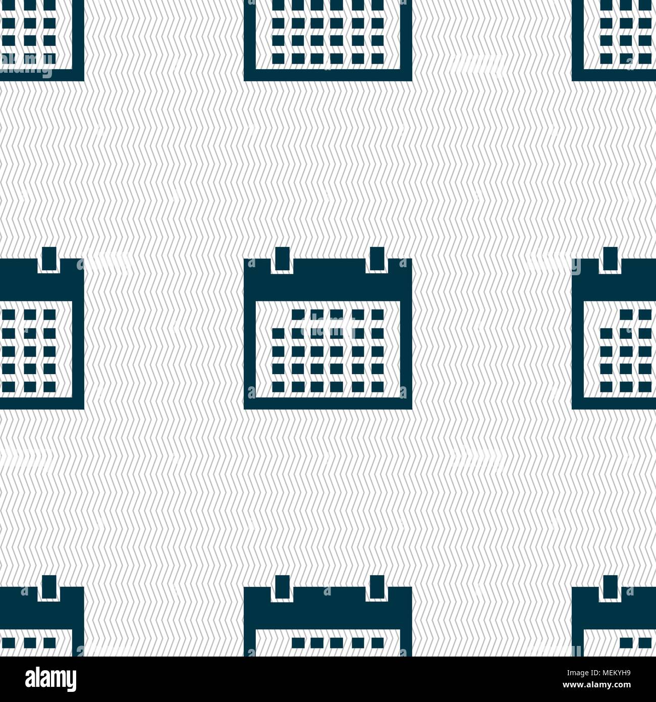 Calendar sign icon. days month symbol. Date button. Seamless abstract ...