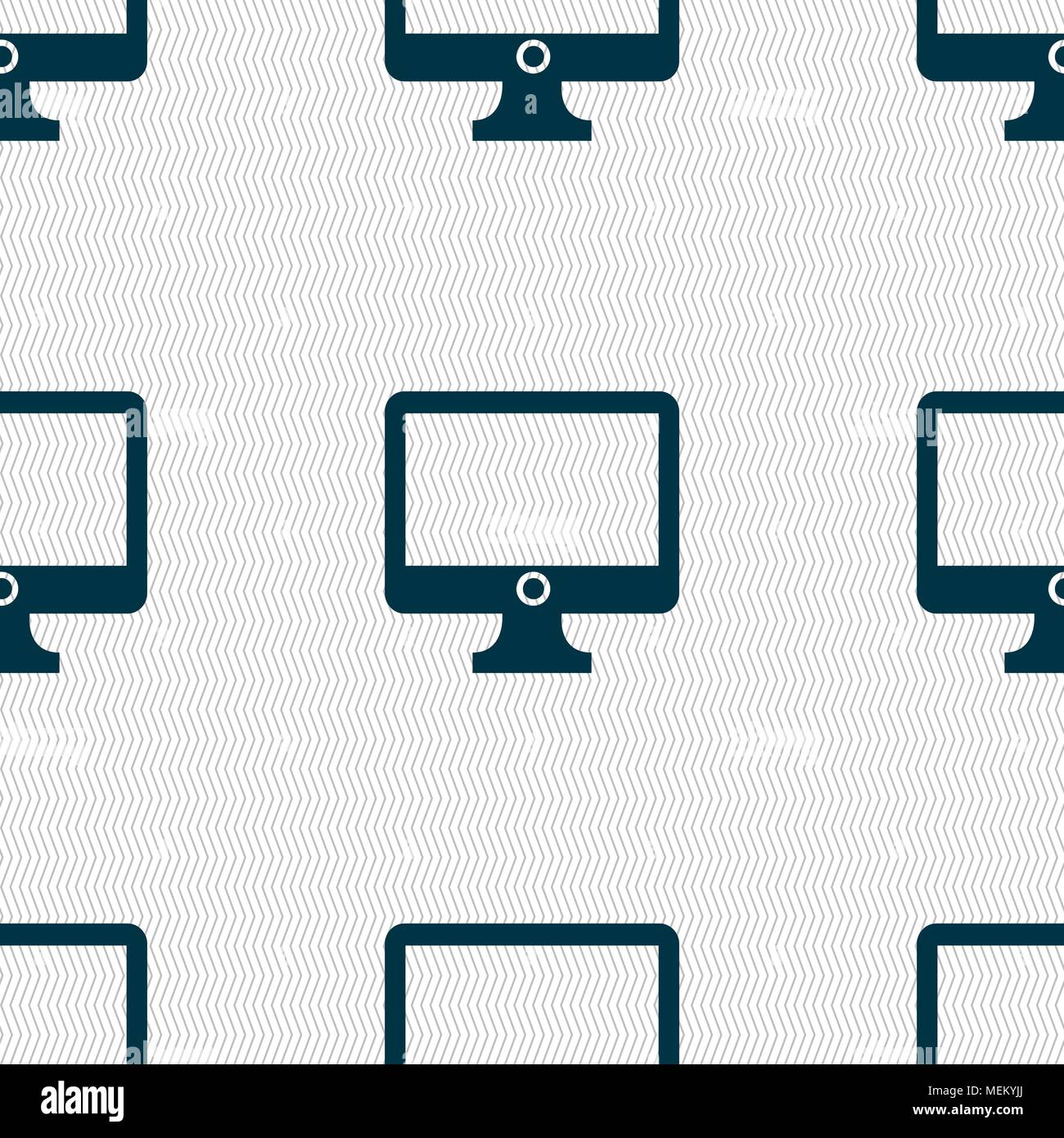 Computer widescreen monitor sign icon. Seamless abstract background ...