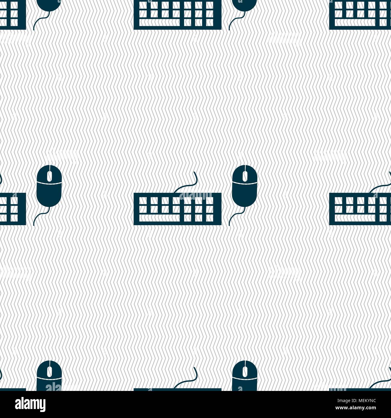 Computer keyboard and mouse Icon. Seamless abstract background with geometric shapes. Vector ...