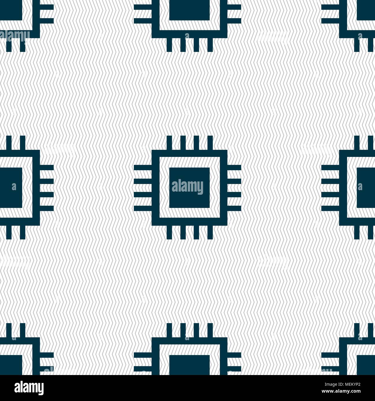 Central Processing Unit Icon. Technology scheme circle symbol. Seamless ...