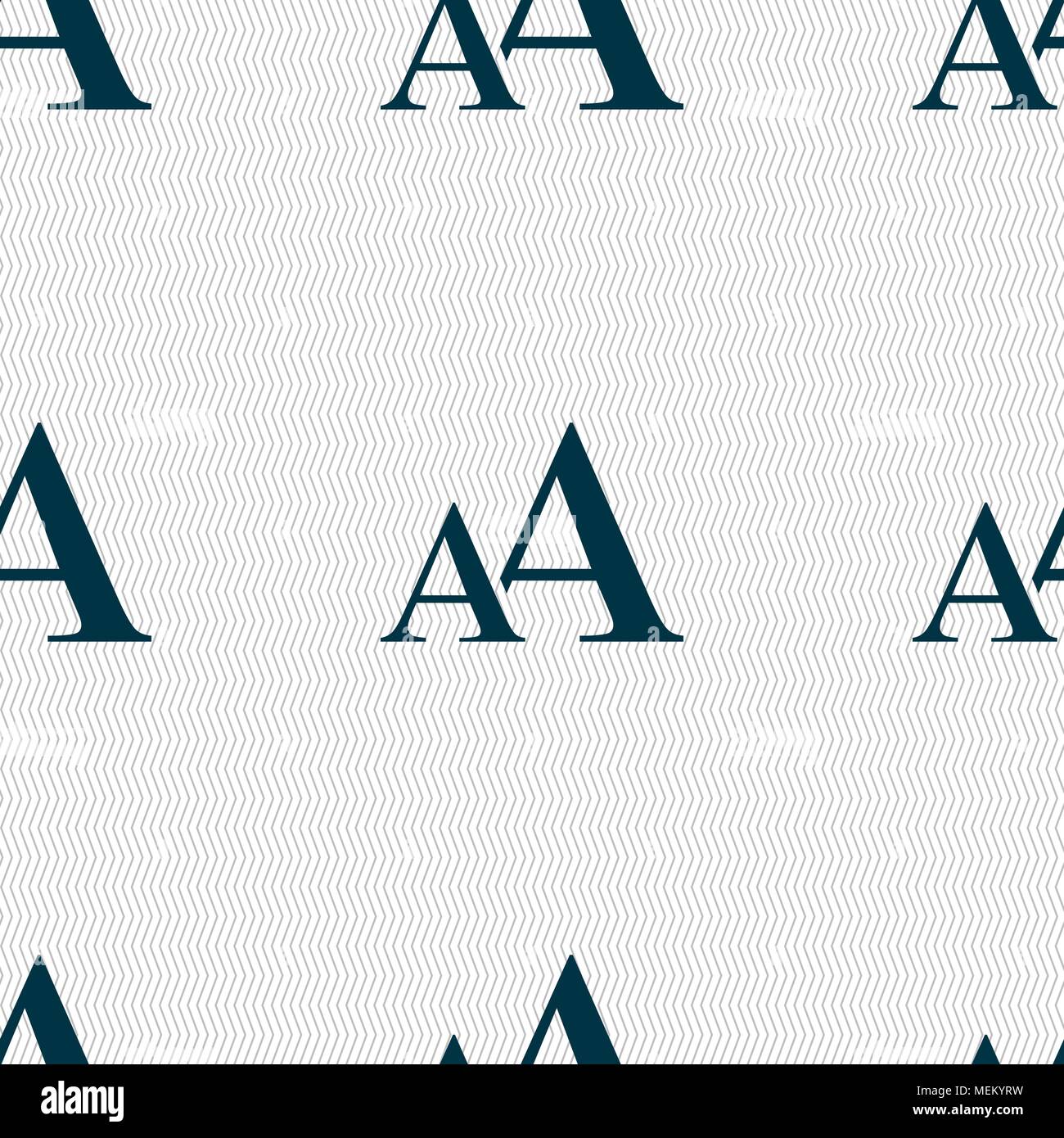 Enlarge font, AA icon sign. Seamless abstract background with geometric ...