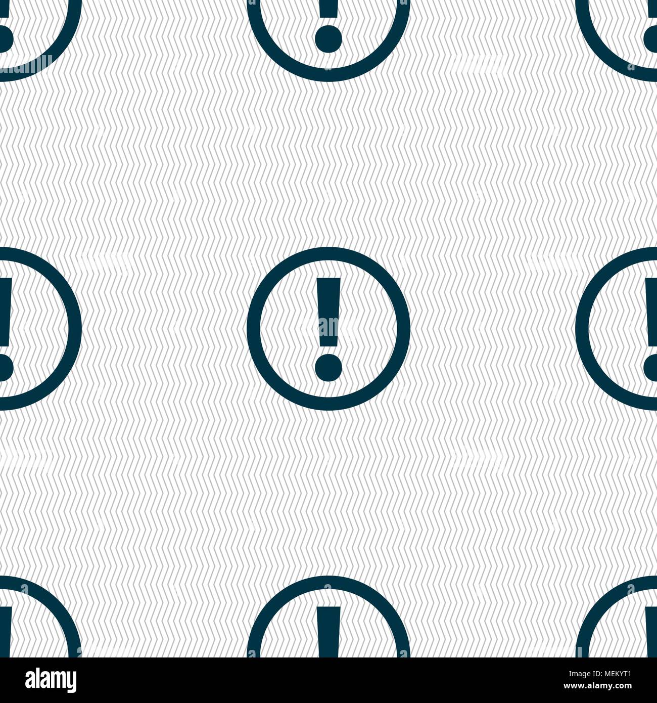 Attention sign icon. Exclamation mark. Hazard warning symbol. Seamless ...
