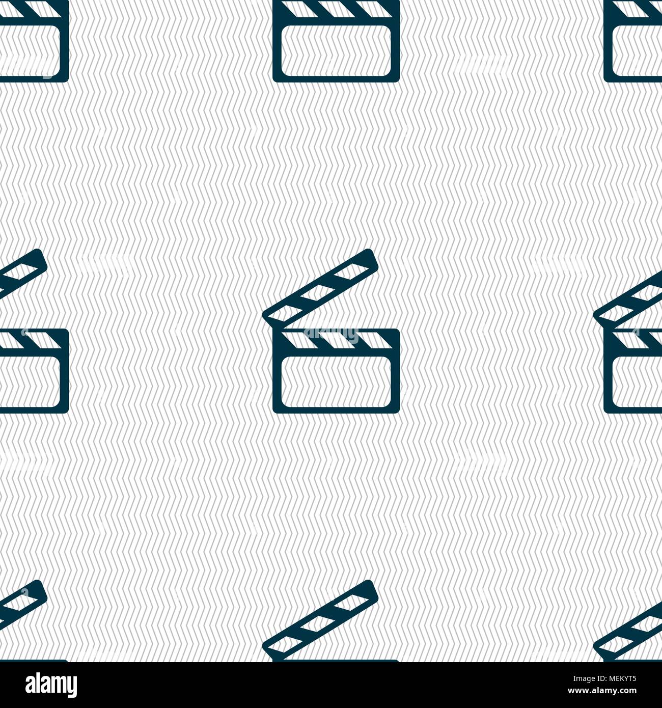 Cinema Clapper sign icon. Video camera symbol. Seamless abstract ...