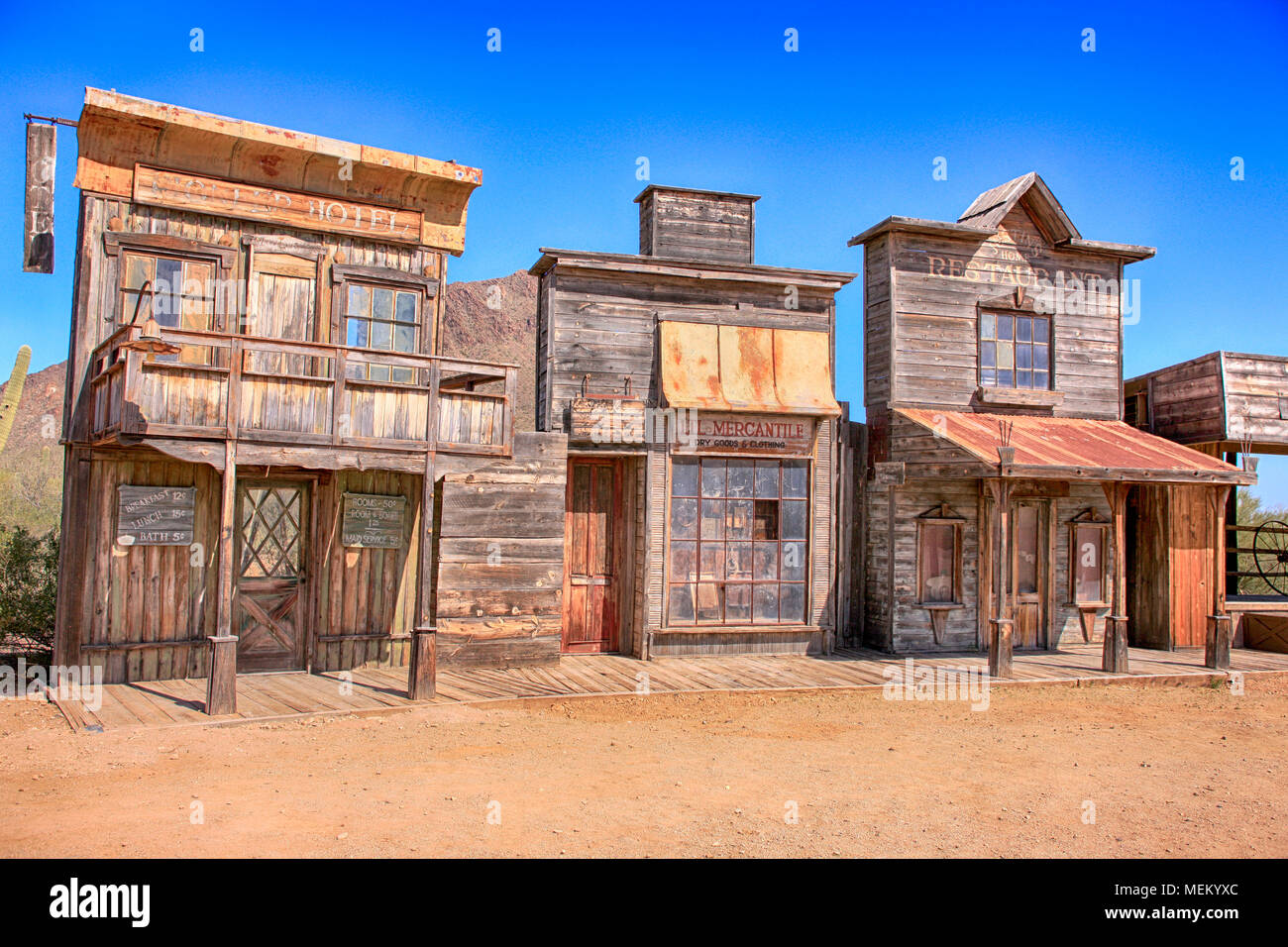 Stage 2 film set buildings at the Old Tucson Film Studios amusement ...