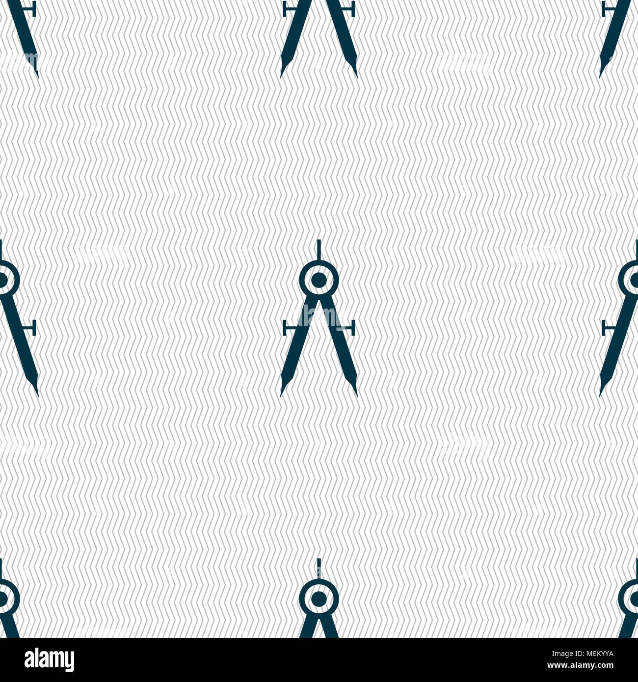 Mathematical Compass sign icon. Seamless abstract background with ...