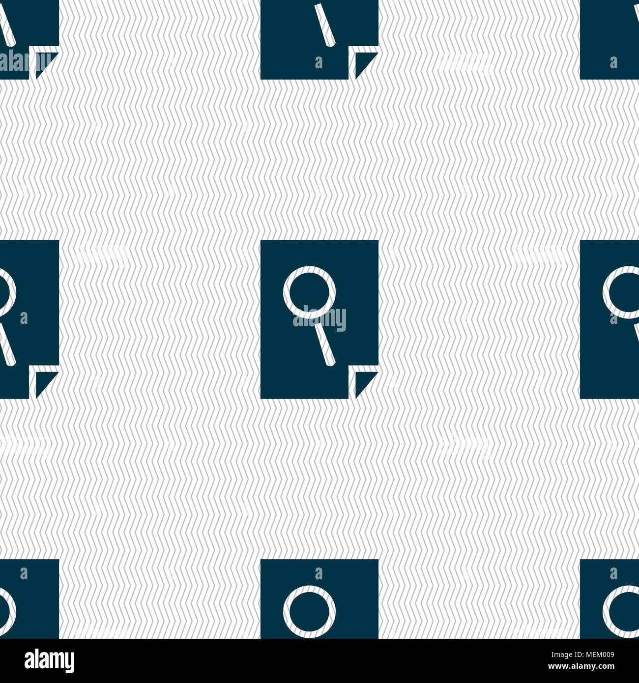 Search in file sign icon. Find in document symbol. Seamless abstract ...